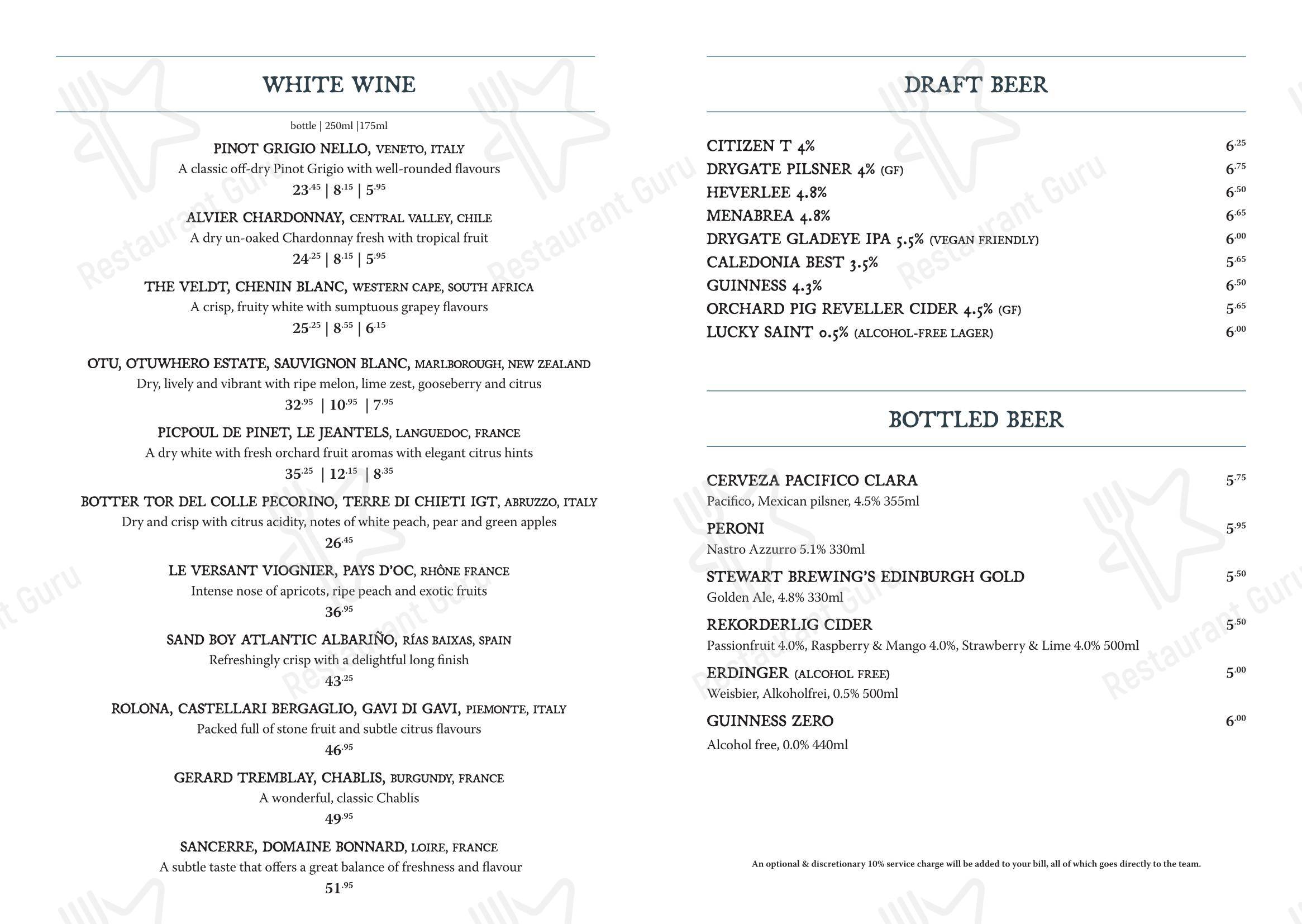 Menu at The Citizen Glasgow restaurant, Glasgow