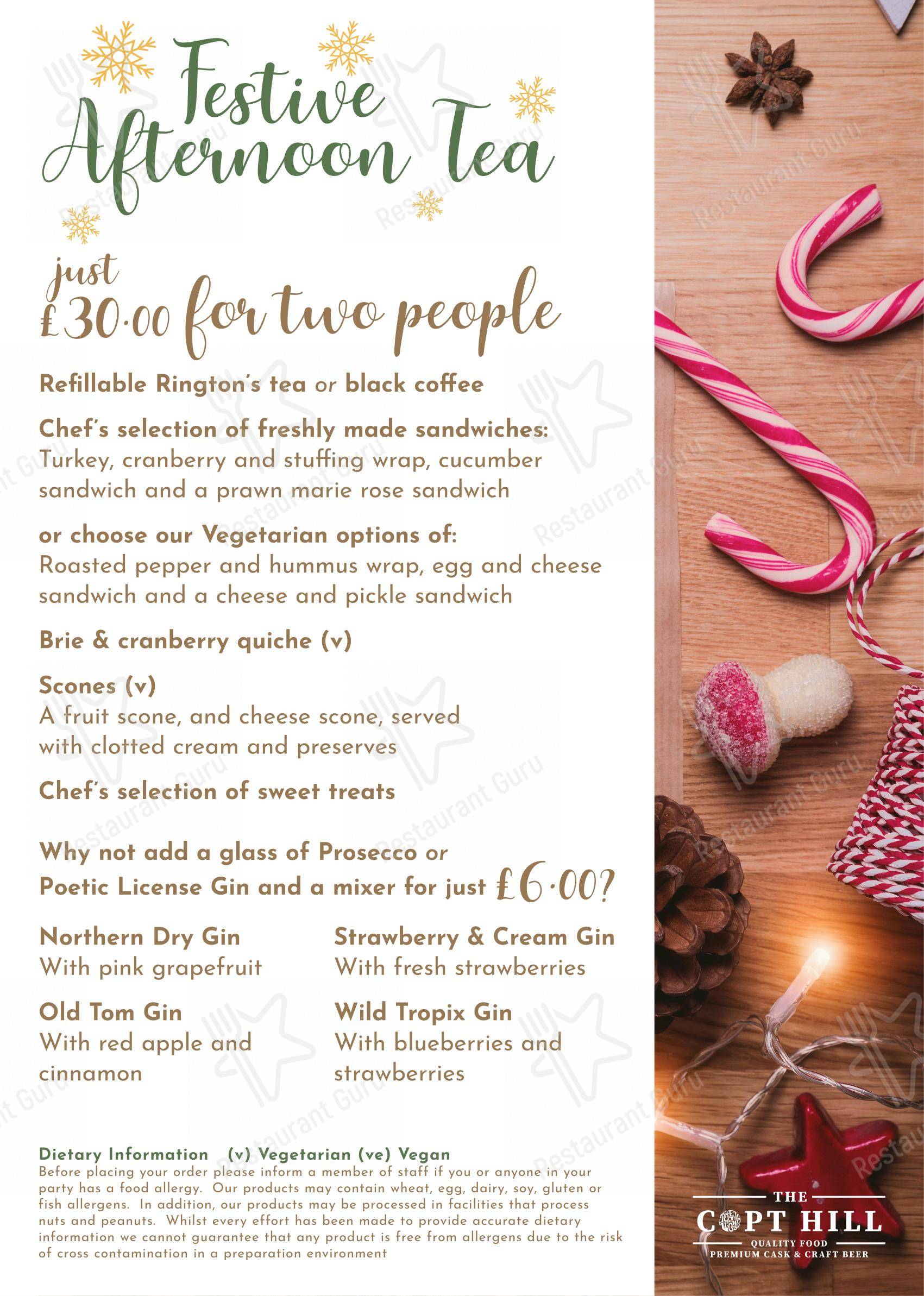 Menu at The Copt Hill Country Inn pub & bar, Houghton le Spring