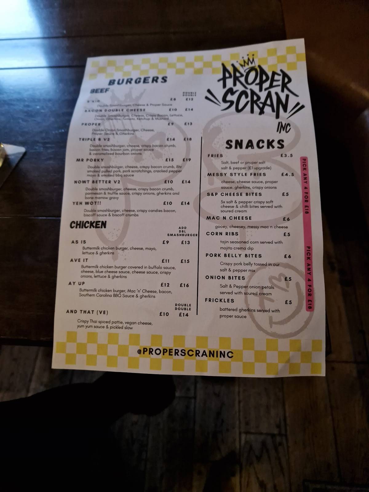 Menu at The Cross Keys pub & bar, Cheadle