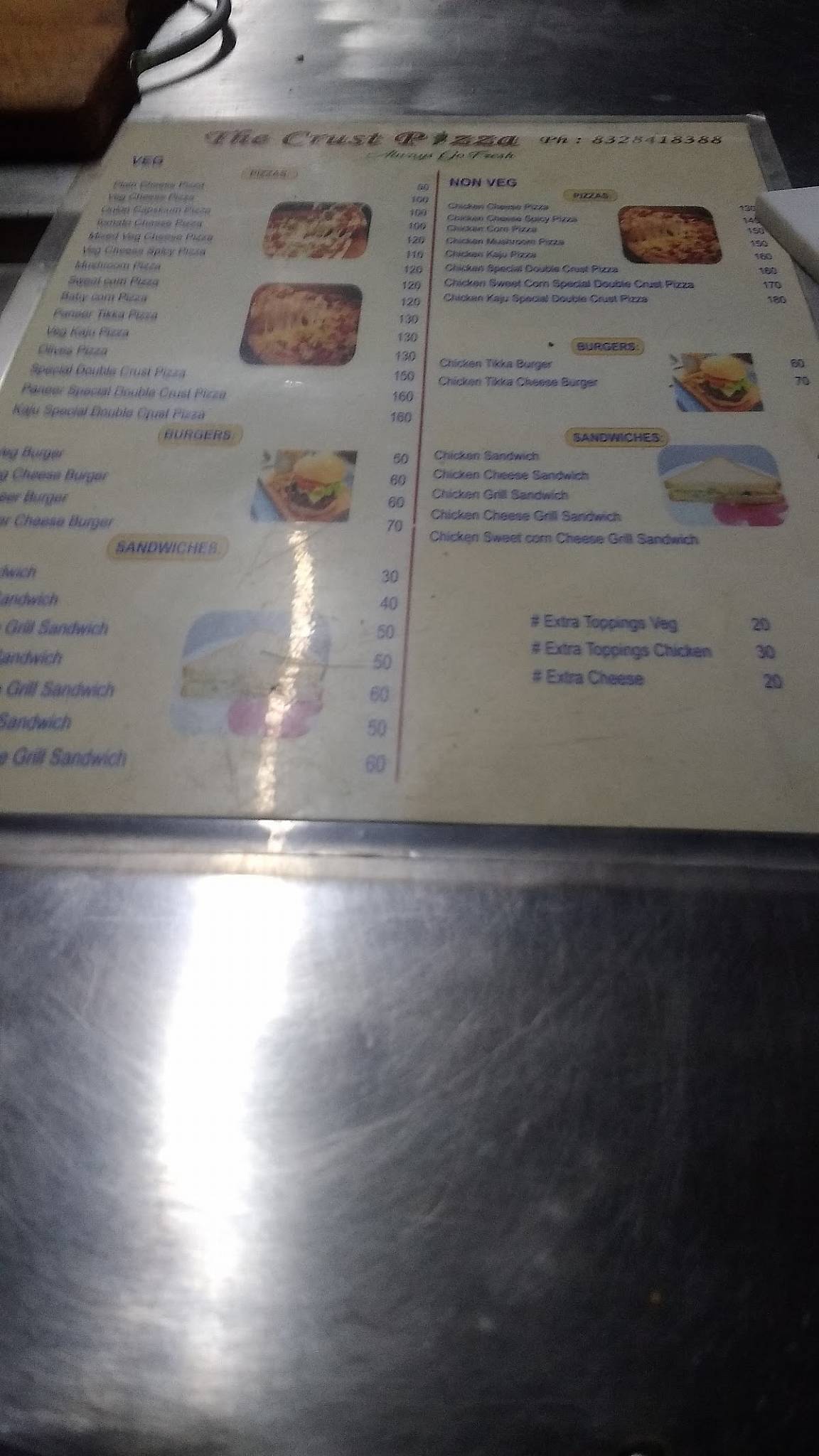 Menu at The Crust Pizza, Hyderabad