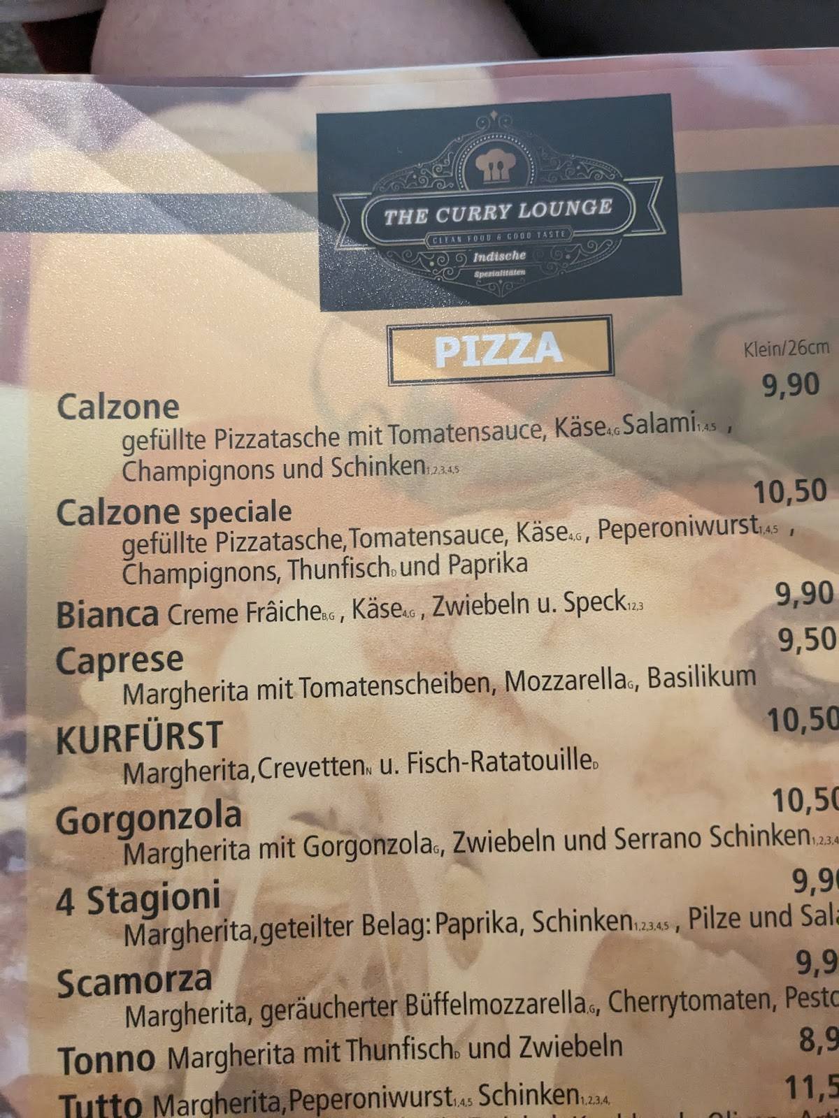 Menu at The Curry Lounge restaurant, Bruchmühlbach-Miesau