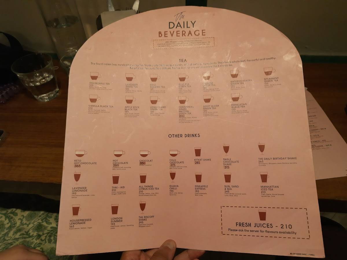 Menu at The Daily Cafe, Kolkata