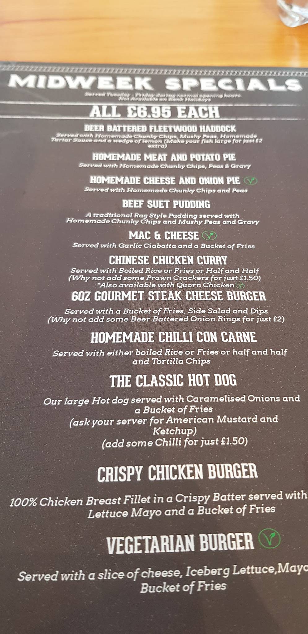Menu at The Dog Inn (Belthorn) Ltd pub & bar, Blackburn