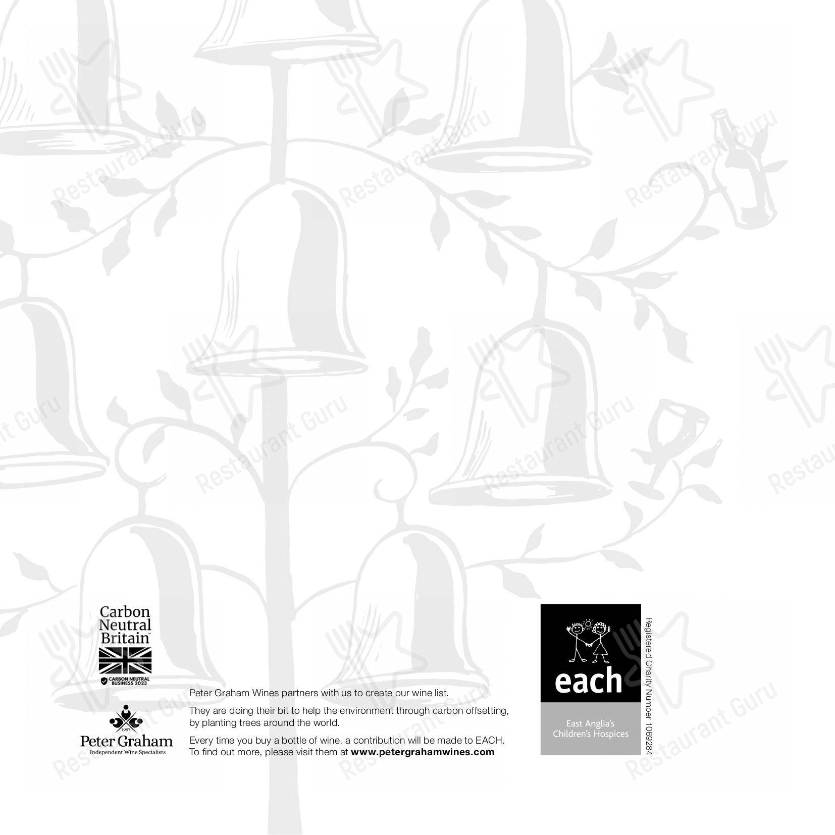 Menu at The Eight Bells pub & bar, Saffron Walden