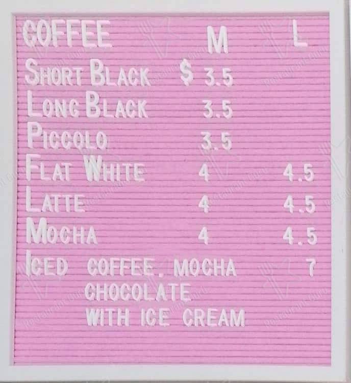 Menu at The Enormous Crocodile & Shake Bar, Wellington