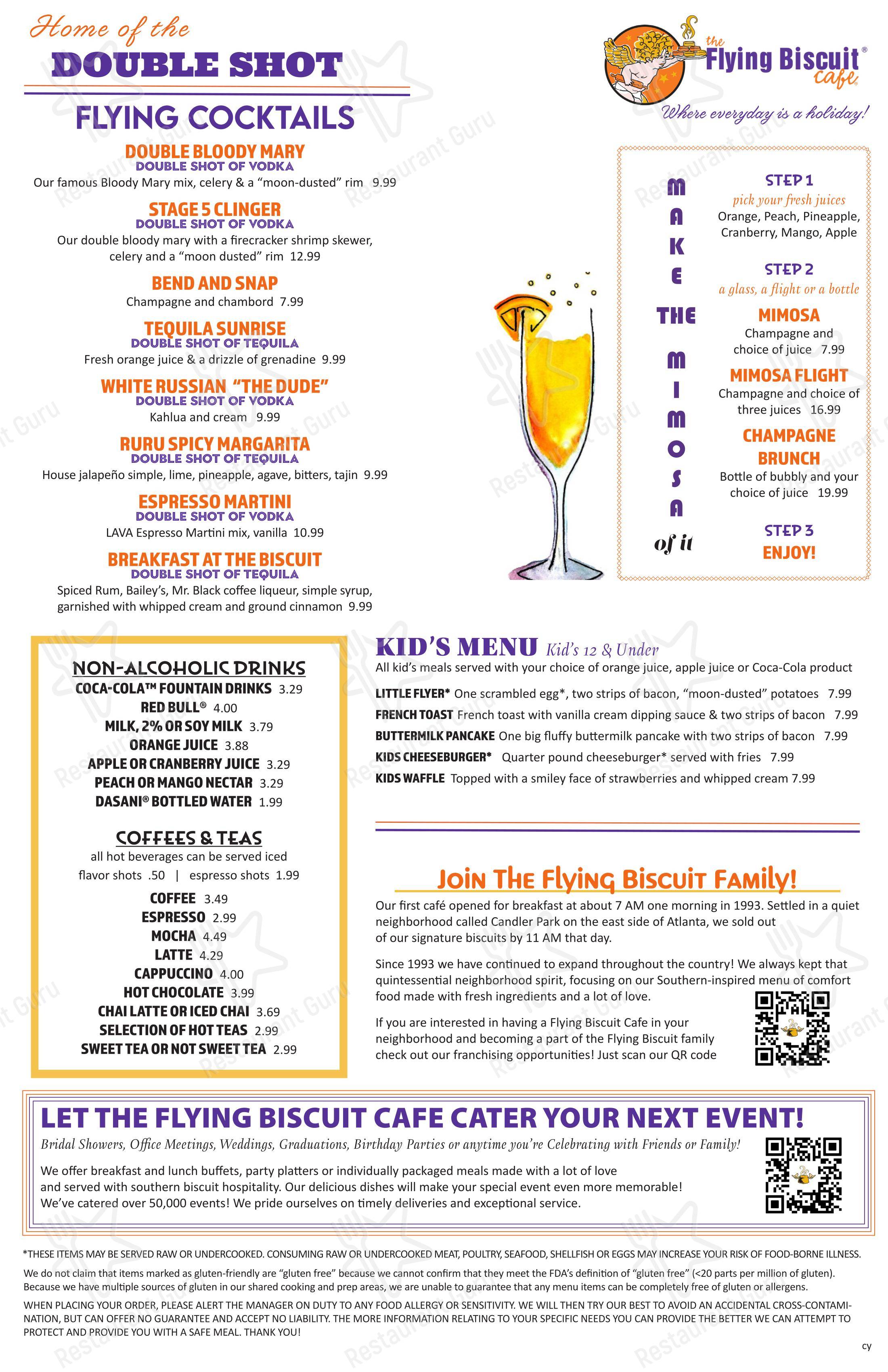Menu at The Flying Biscuit Cafe, Houston, Farm to Market 1960 Rd W Site# 12