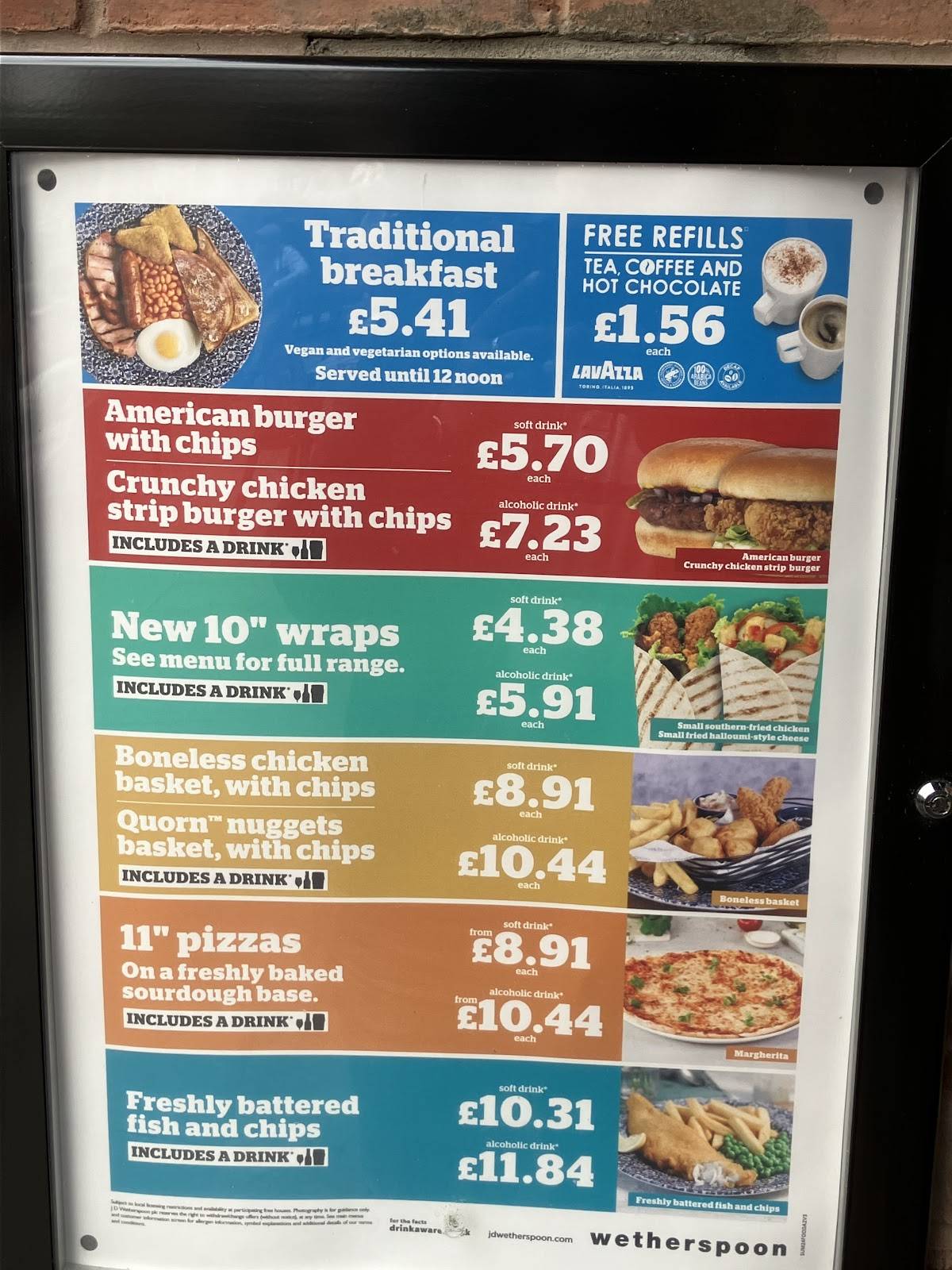 Menu at The Flying Standard - JD Wetherspoon pub & bar, Coventry