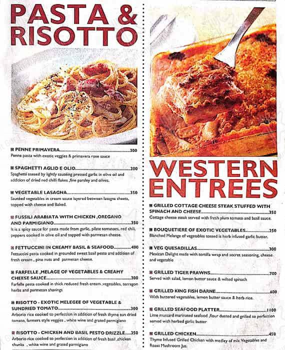 Menu at The Food Chord, Vagator, Ozran beach road
