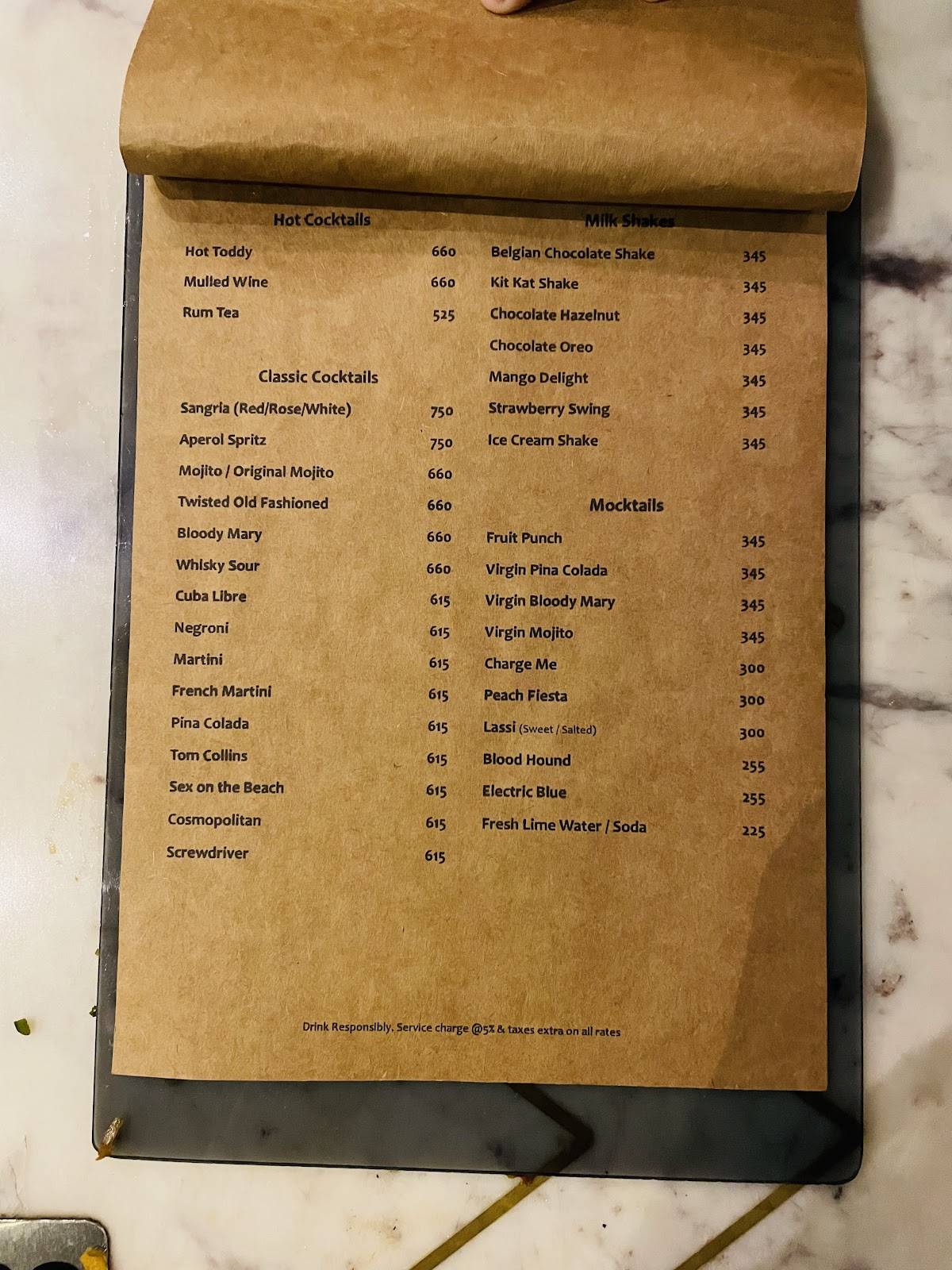Menu at The Forresta Udaipur, Udaipur