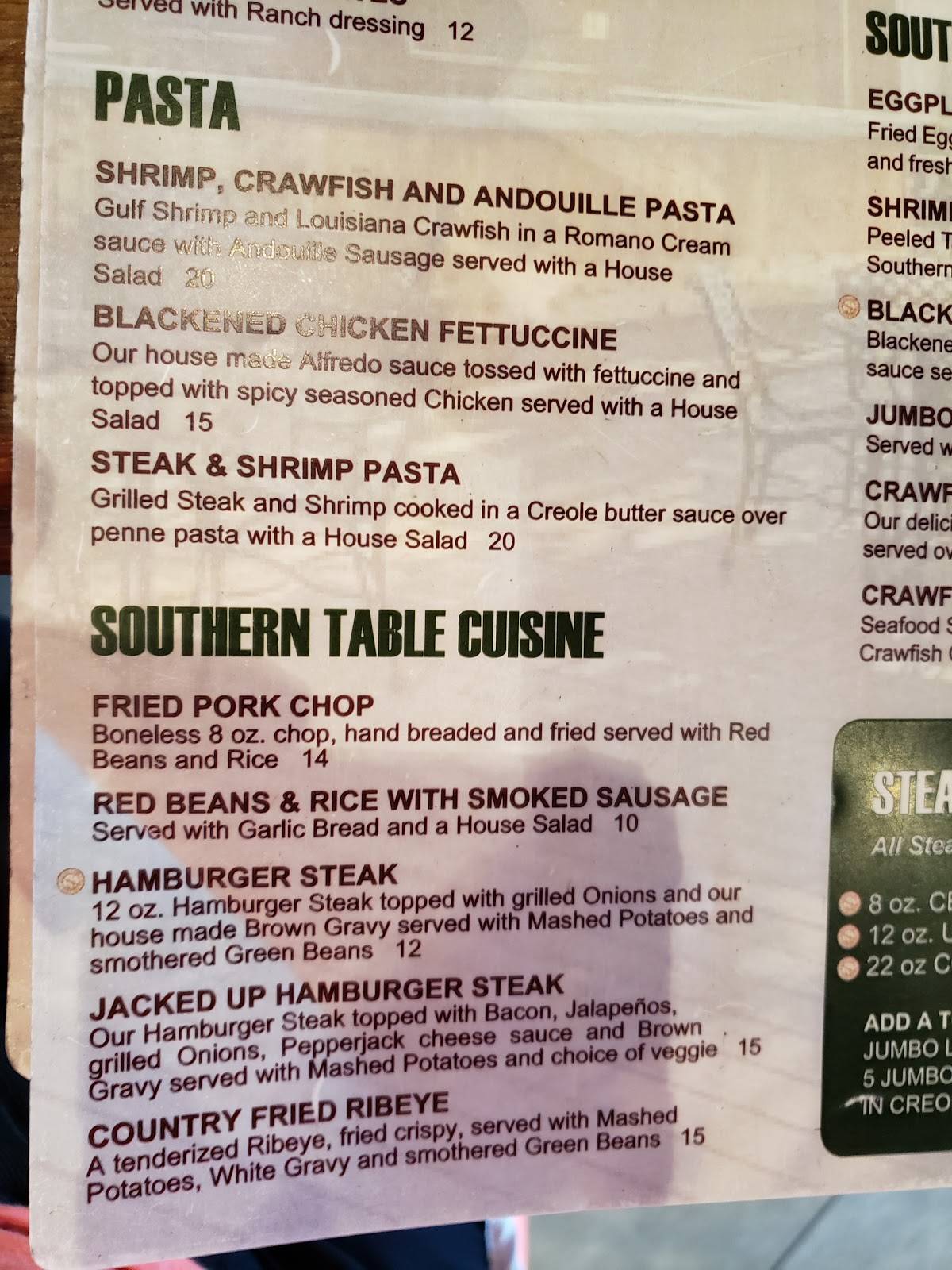 Menu at The Francis Southern Table & Bar, Saint Francisville, US-61