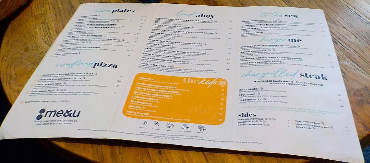 Menu at The Full Moon Hotel pub & bar, Sandgate