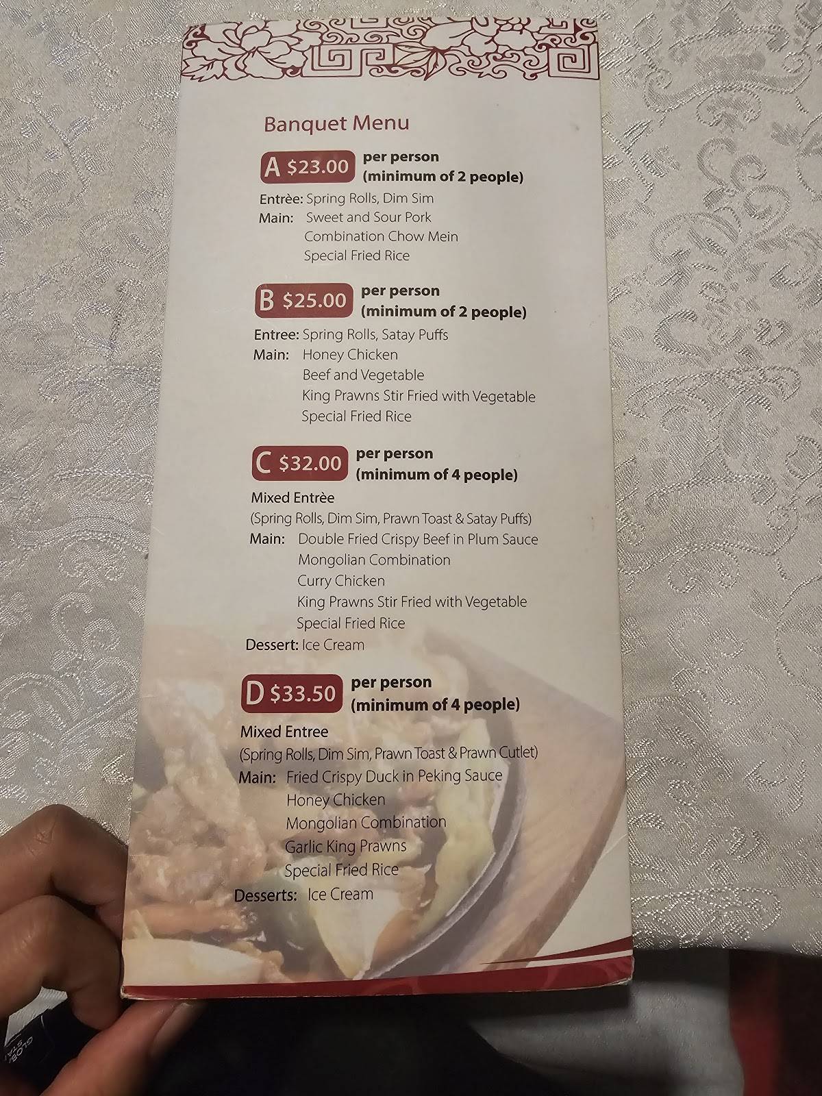 Menu at The Garden Restaurant, South Toowoomba