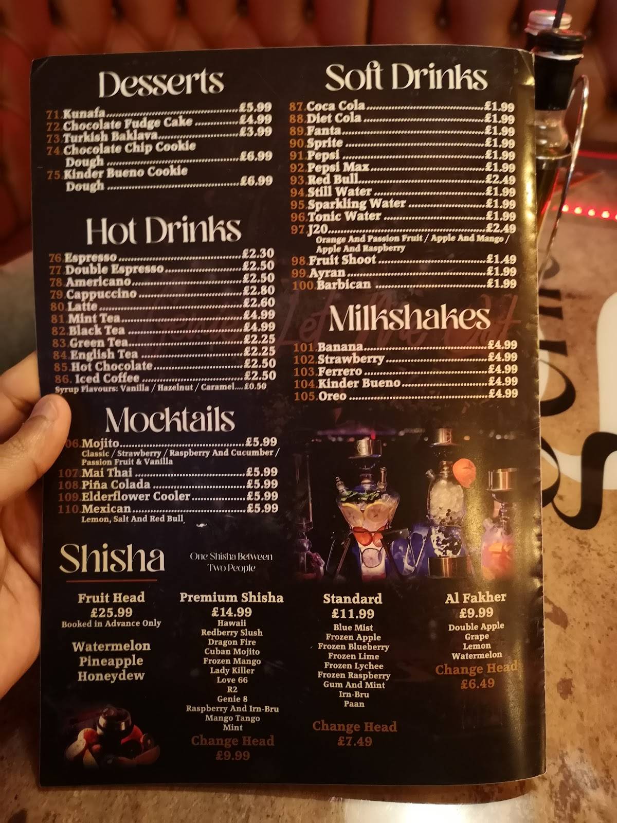 Menu at The Genie Lounge restaurant, Peterborough