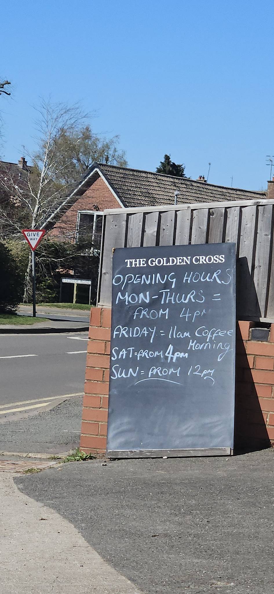Menu at The Golden Cross pub & bar, Evesham