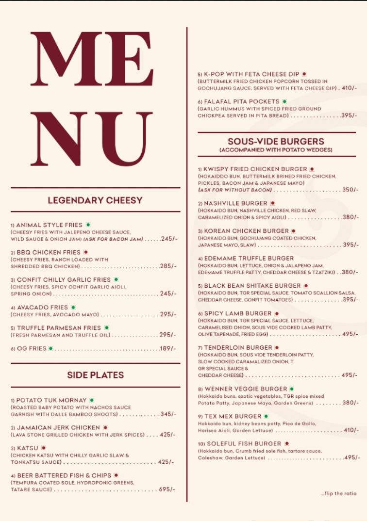 Menu at The Golden Ratio : A Progressive Cafe, Gurugram