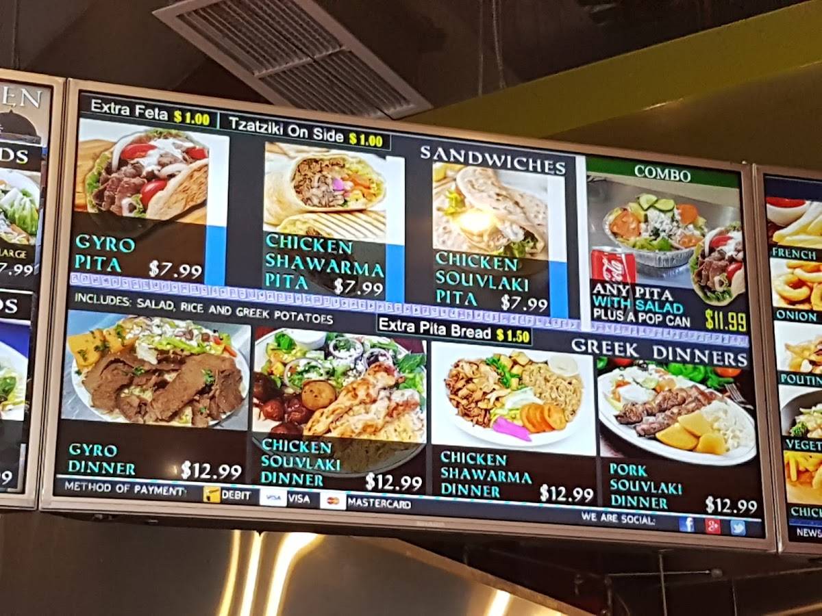 Menu at The Greek Kitchen restaurant, Hamilton