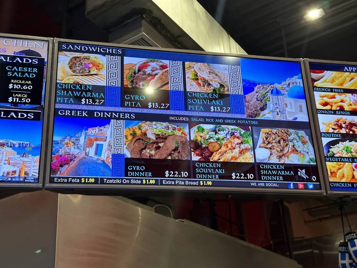 Menu at The Greek Kitchen restaurant, Hamilton