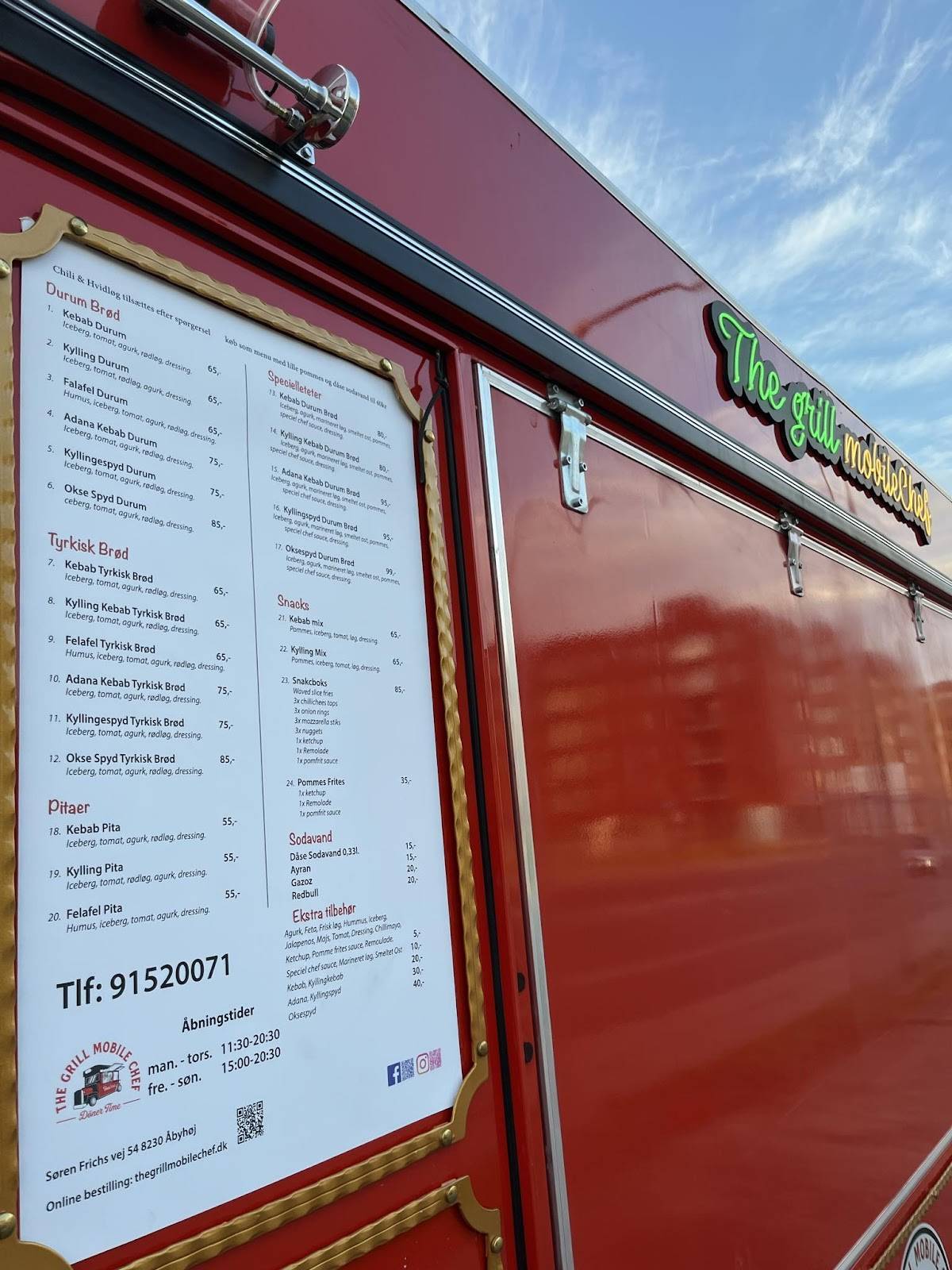 Menu at The Grill Mobile Chef, Aarhus