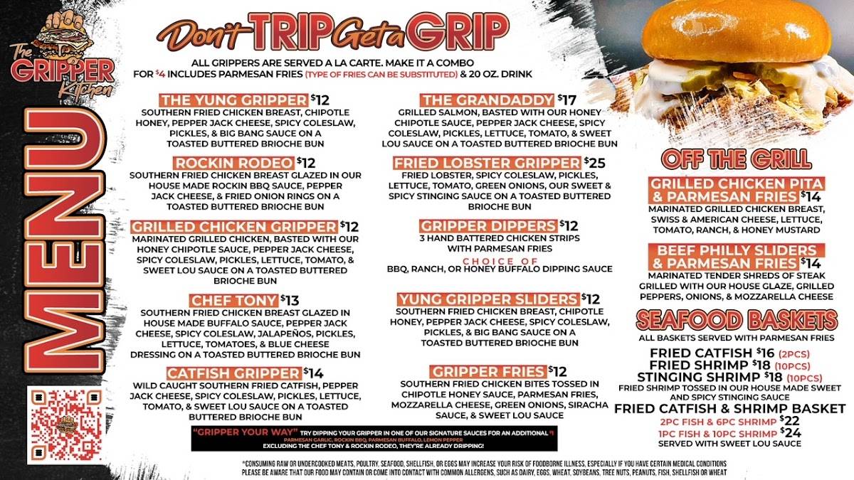 Menu at The Gripper Kitchen restaurant, Pearland
