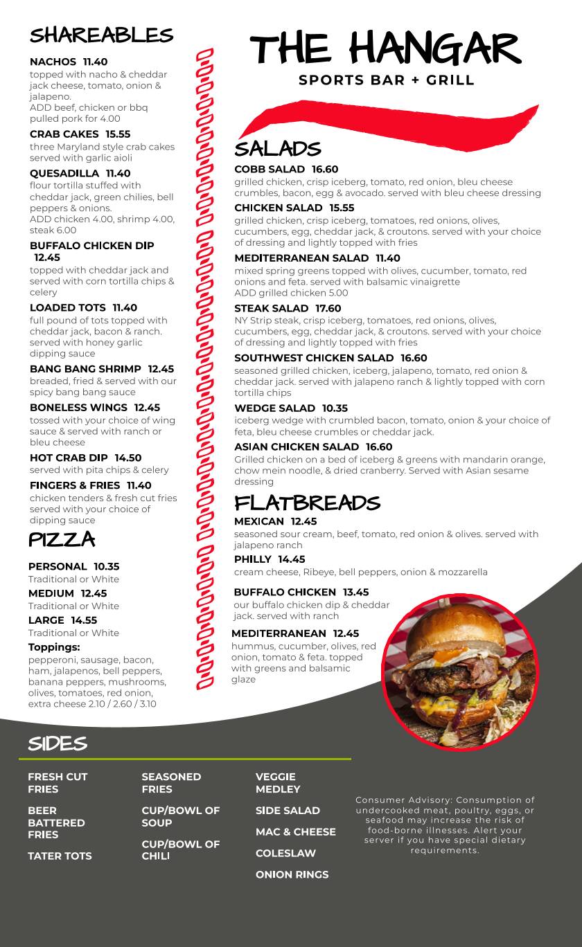 Menu at The Hangar pub & bar, Moon