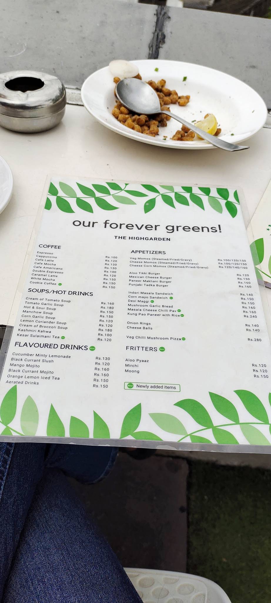 Menu at The HighGarden Cafe, Indore
