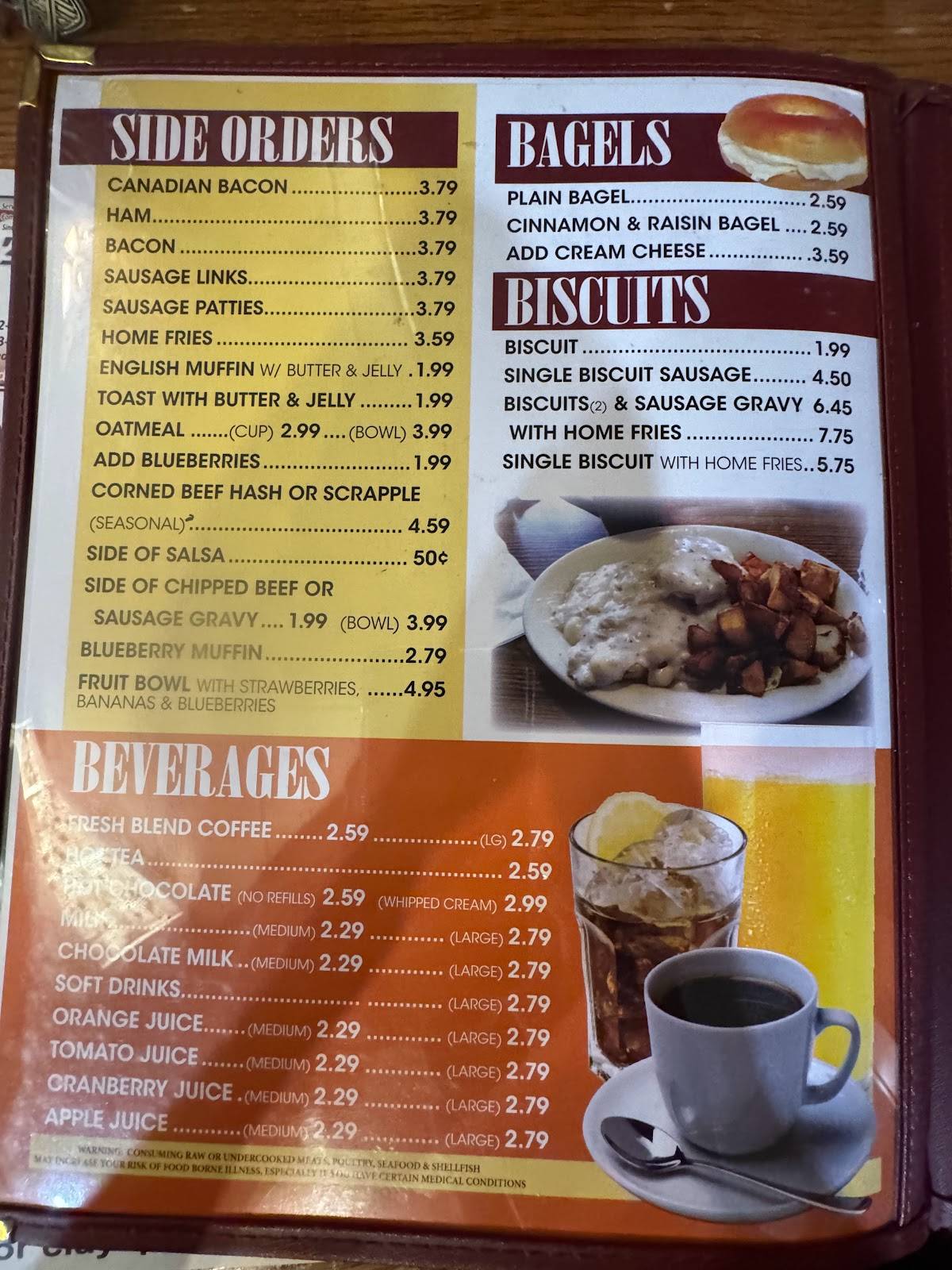 Menu at The Historic Texas Lunch restaurant, Chambersburg