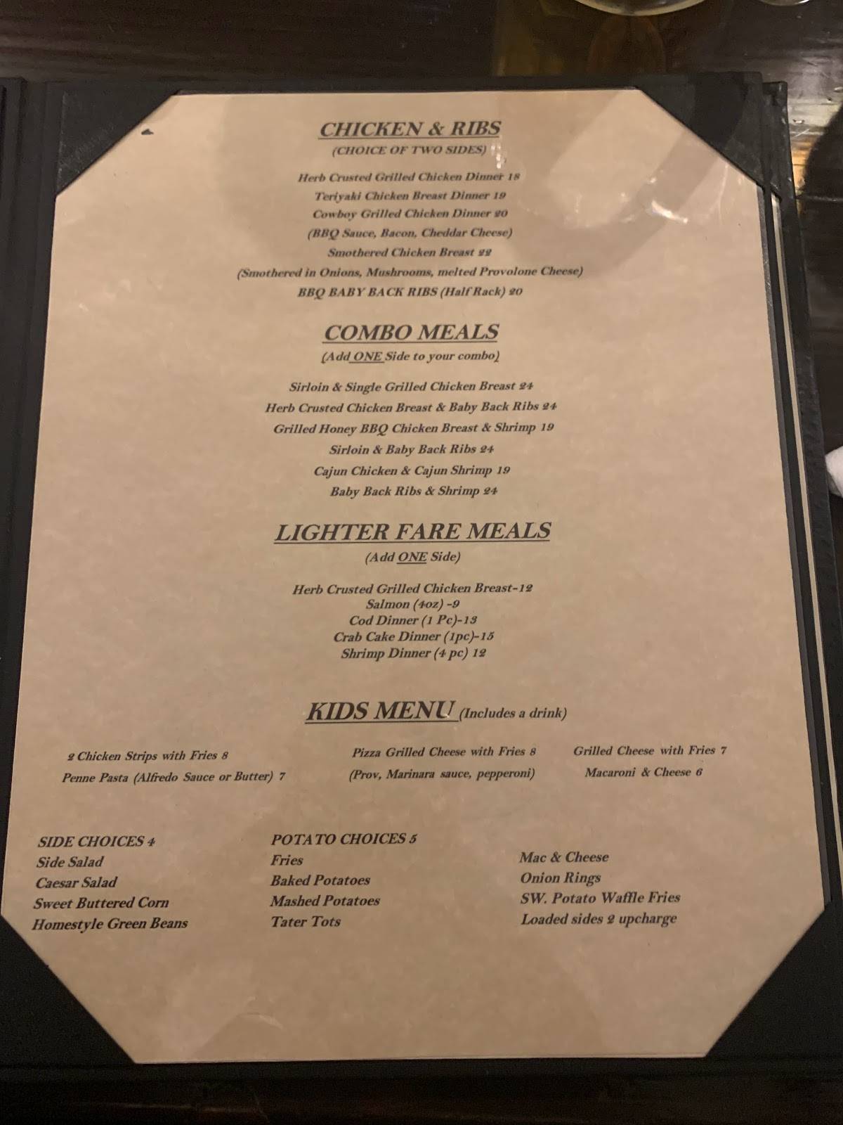 Menu at The Hitching Post Steakhouse and Saloon, Kingwood