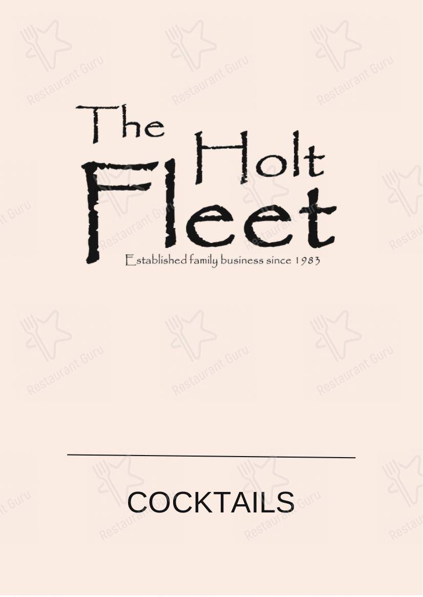 Menu at The Holt Fleet restaurant, Worcester
