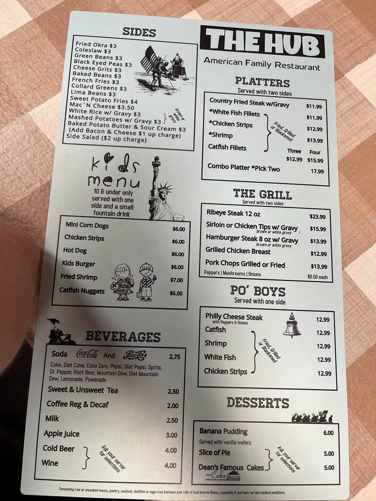 Menu at The Hub American Family Restaurant, Crestview