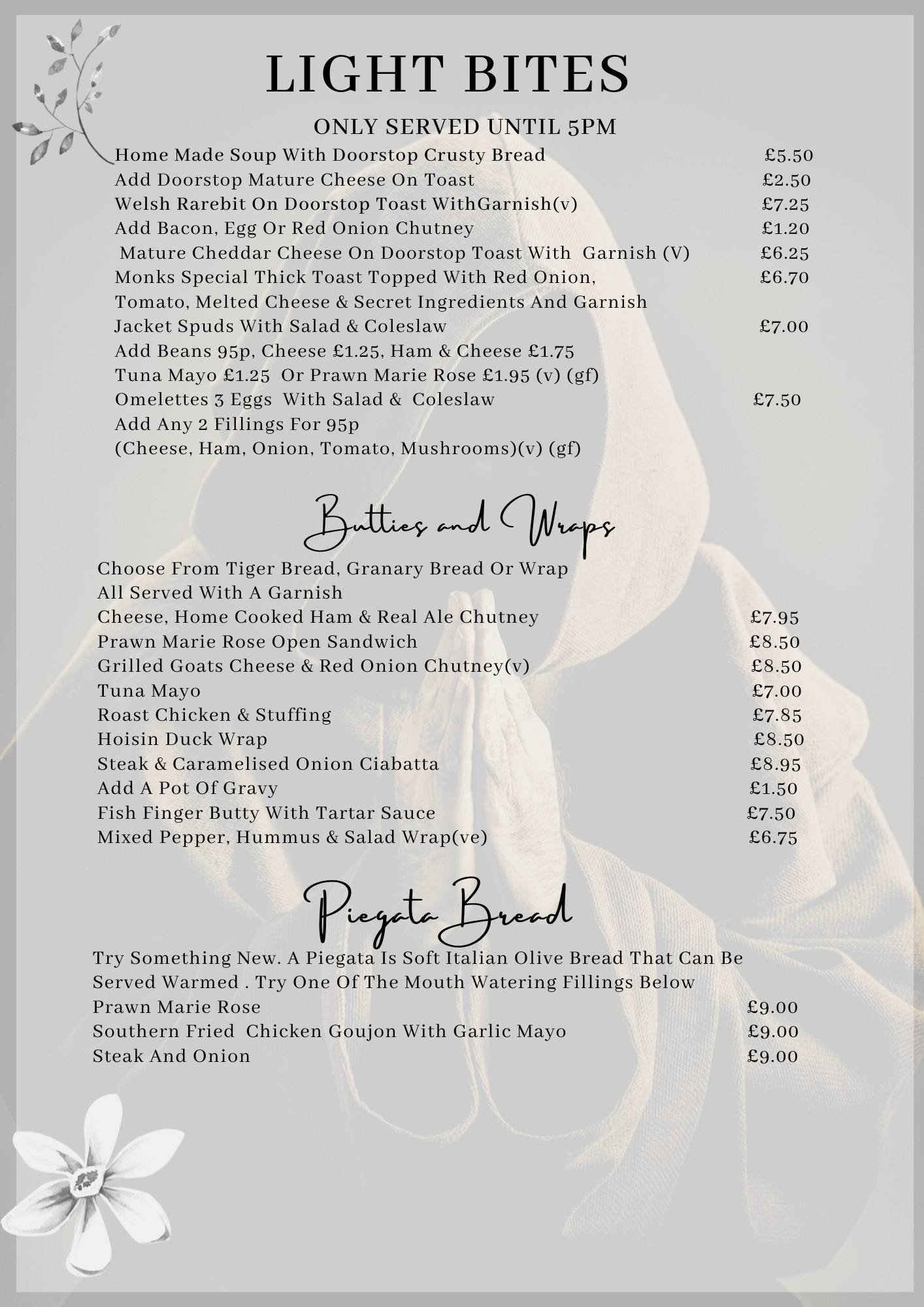 Carta del restaurante The Hungry Monk Ale House & Kitchen, Southport