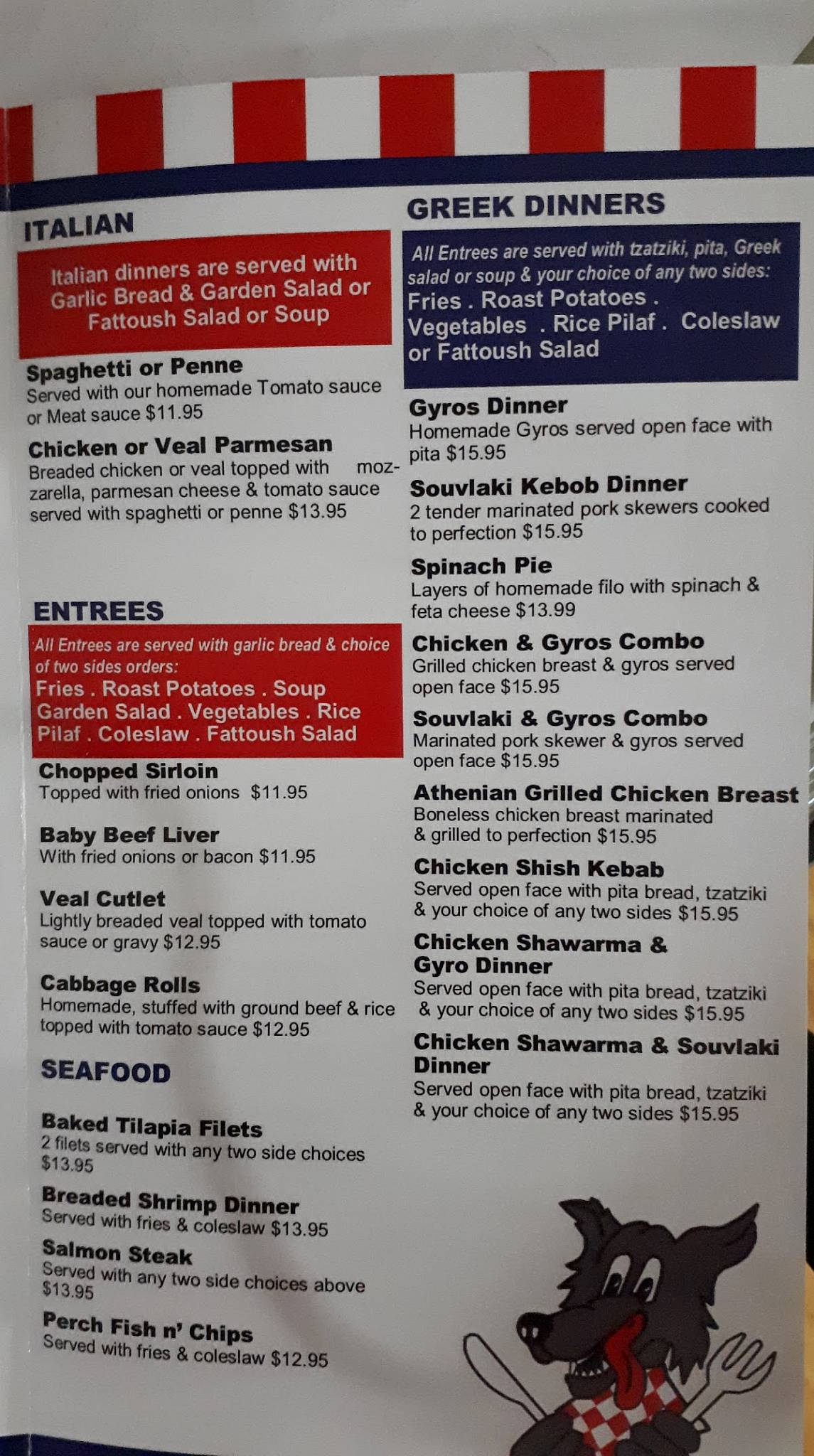 Menu at The Hungry Wolf Restaurant, Windsor