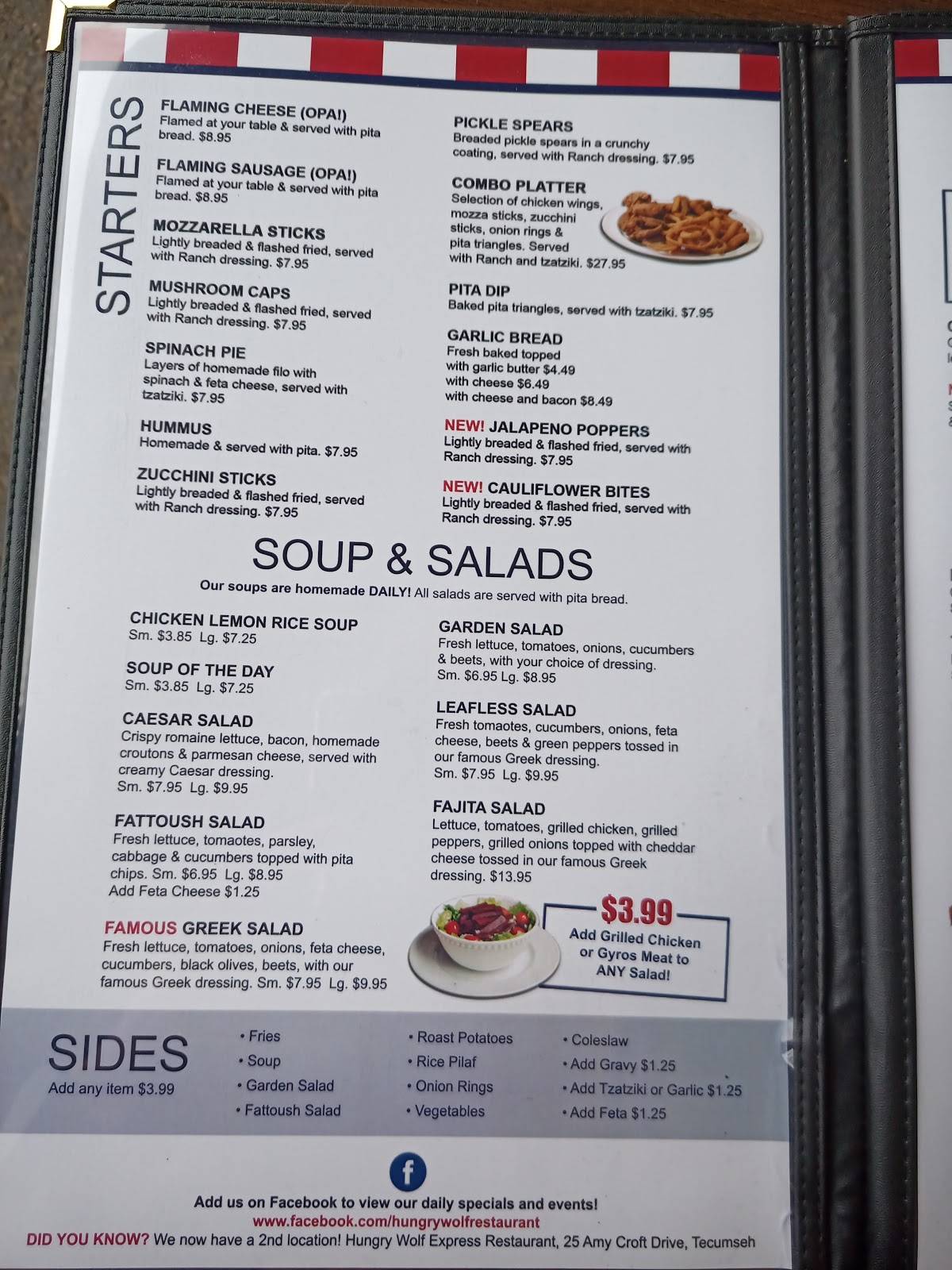 Menu at The Hungry Wolf Restaurant, Windsor