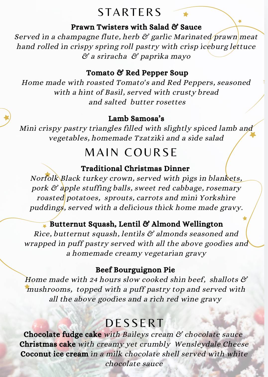 Menu at The Inn at Eastburn pub & bar, Keighley