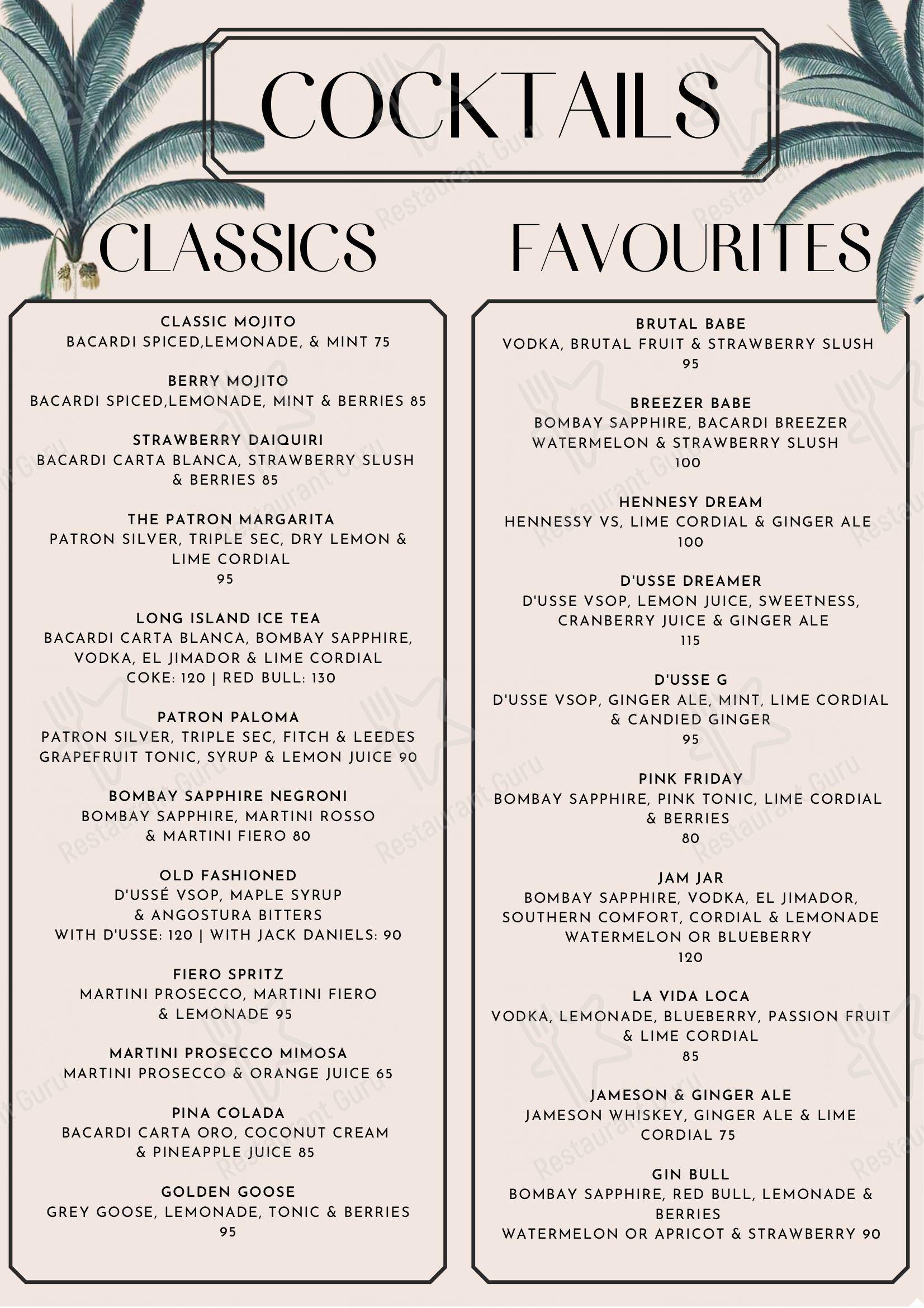 Menu at The Ivory Eatery restaurant, Mthatha