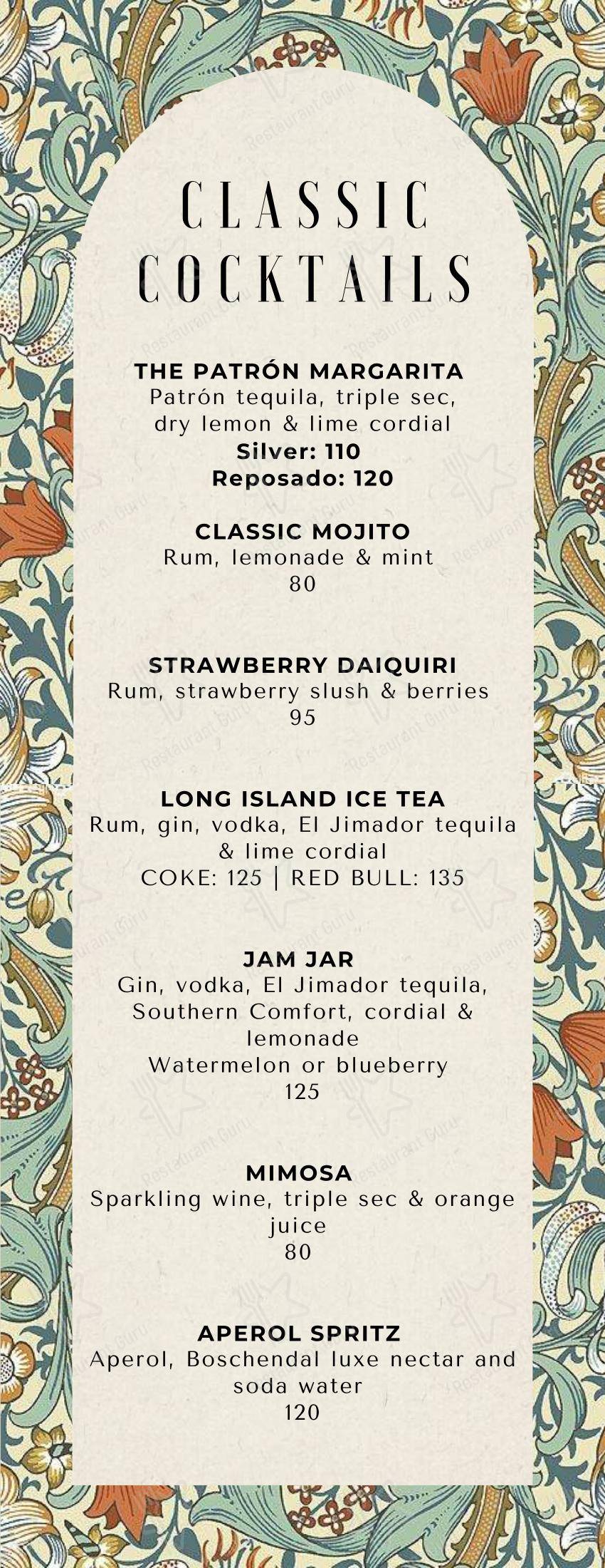 Menu at The Ivory Eatery restaurant, Mthatha