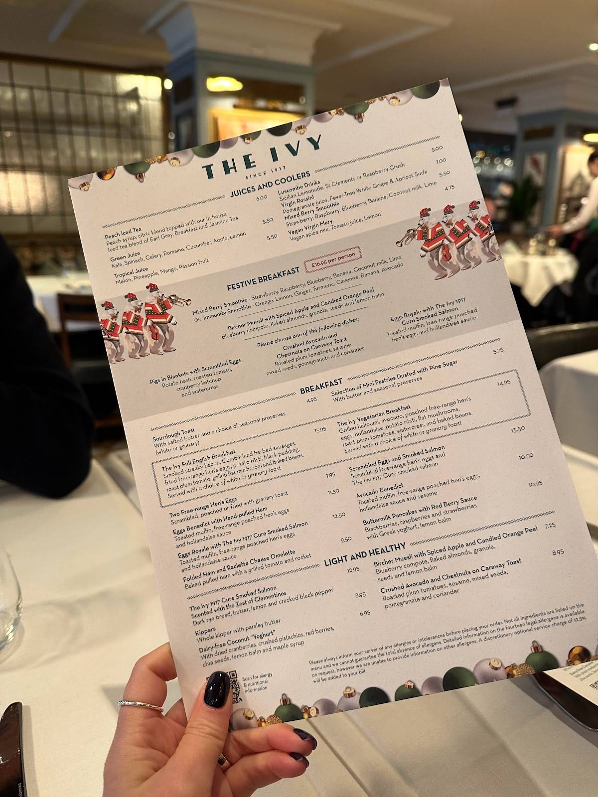 Menu at The Ivy Harrogate Garden restaurant, Harrogate