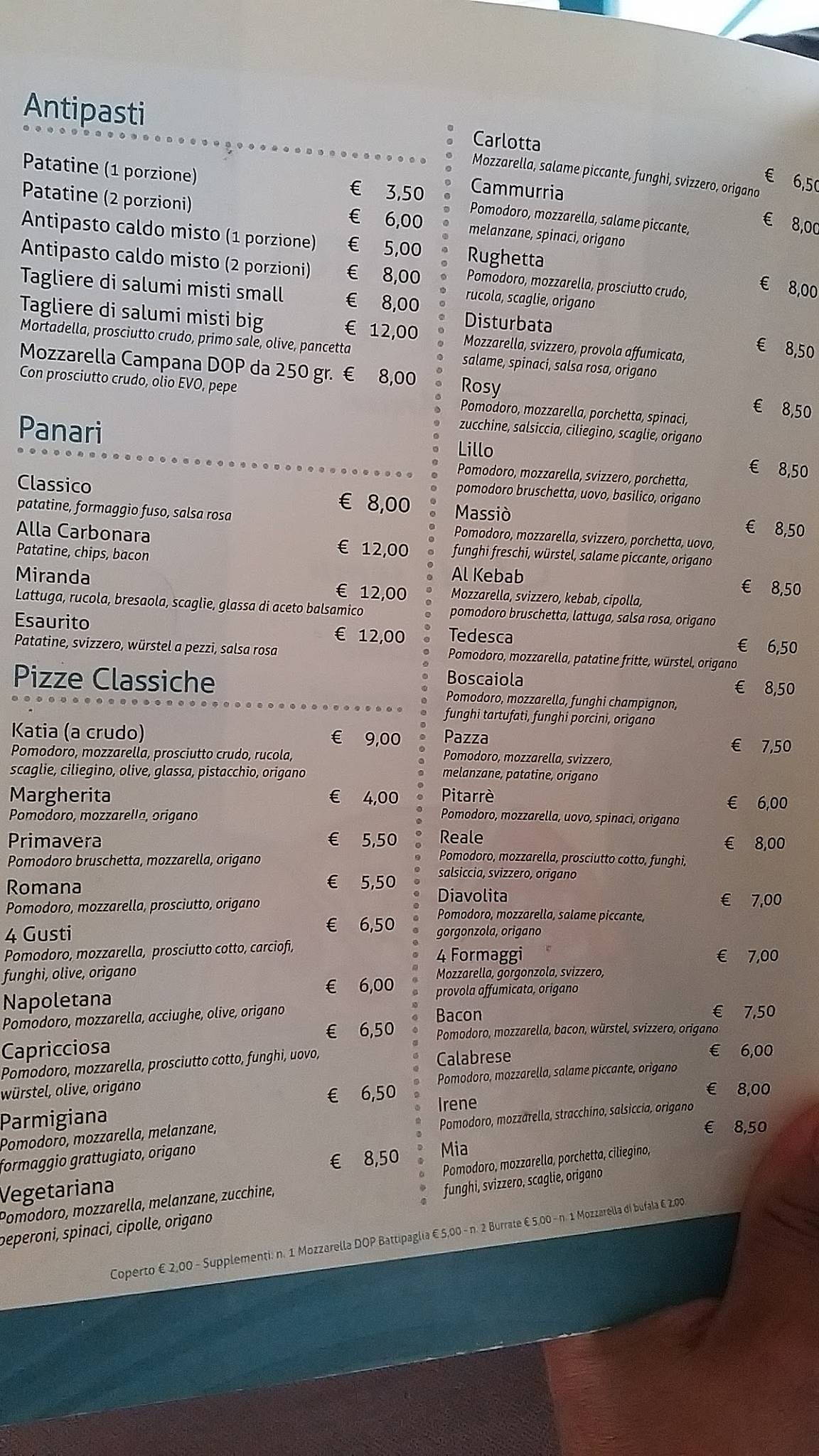 Menu da La Giara ristorante, Agrigento