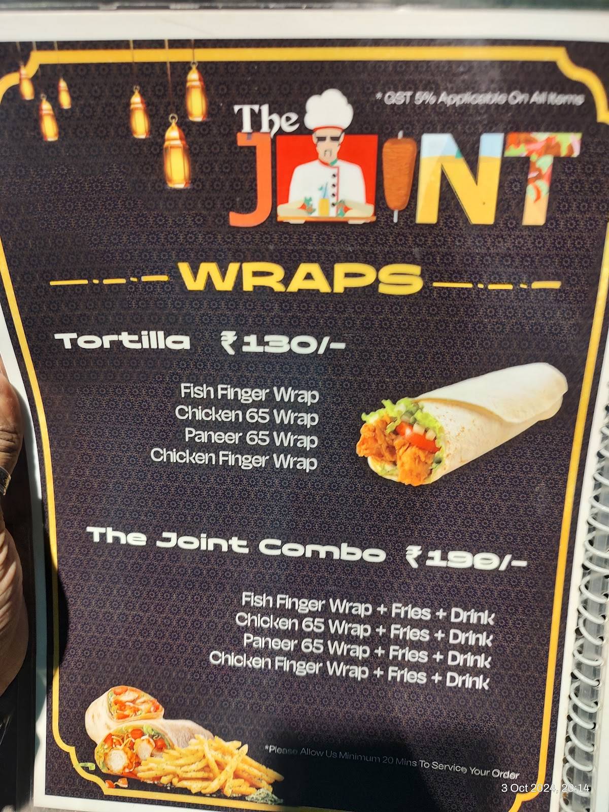 Menu at The Joint Shawarma & more, Hyderabad