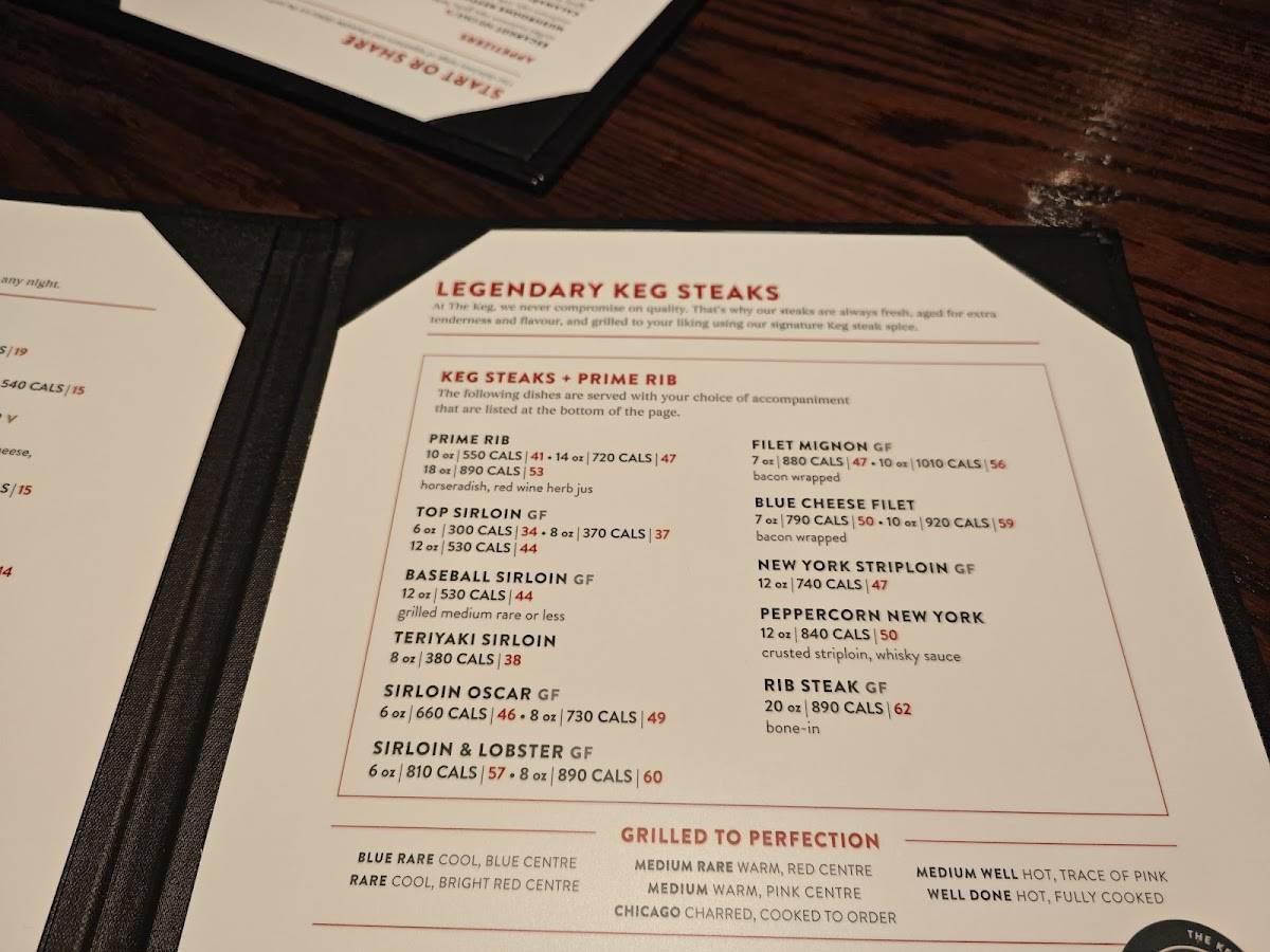 Menu at The Keg Steakhouse + Bar - Leslie Street, Toronto, Leslie St