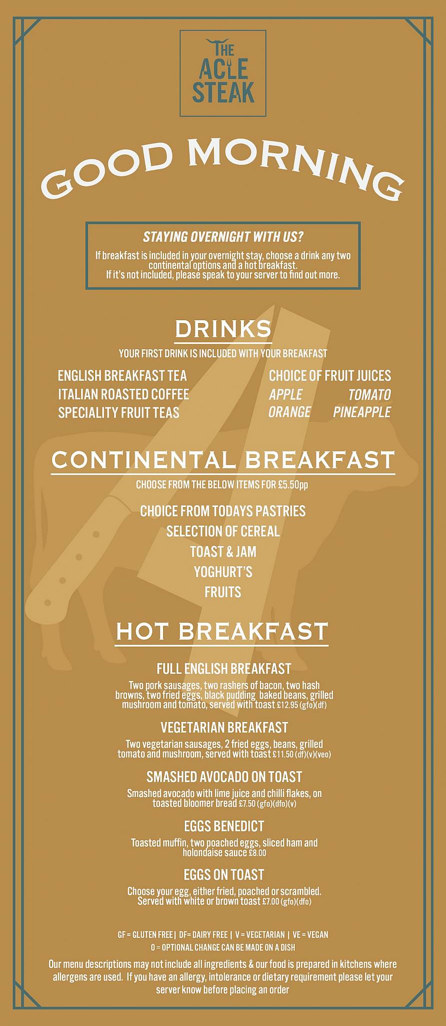 Menu at The Kings Head Inn, home of The Acle Steak pub & bar, Acle