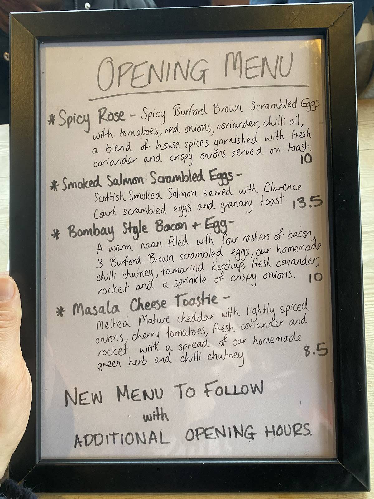Menu at The Kitchen Table cafe, London, 135a Franciscan Rd