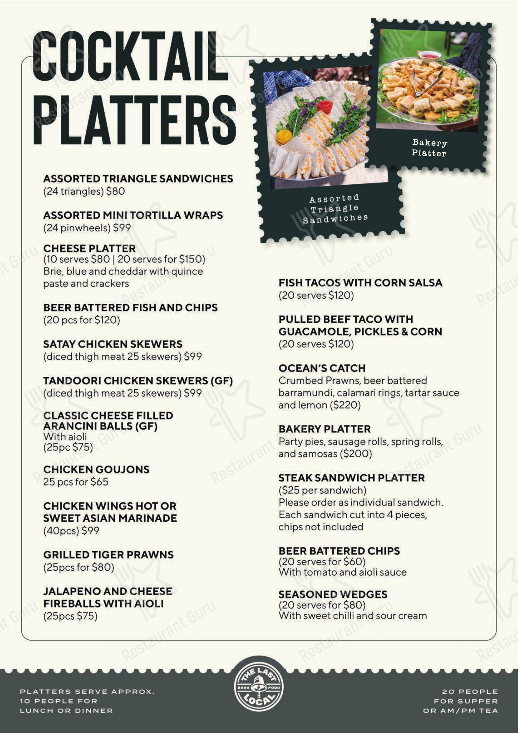 Menu at The Last Local pub & bar, Canning Vale