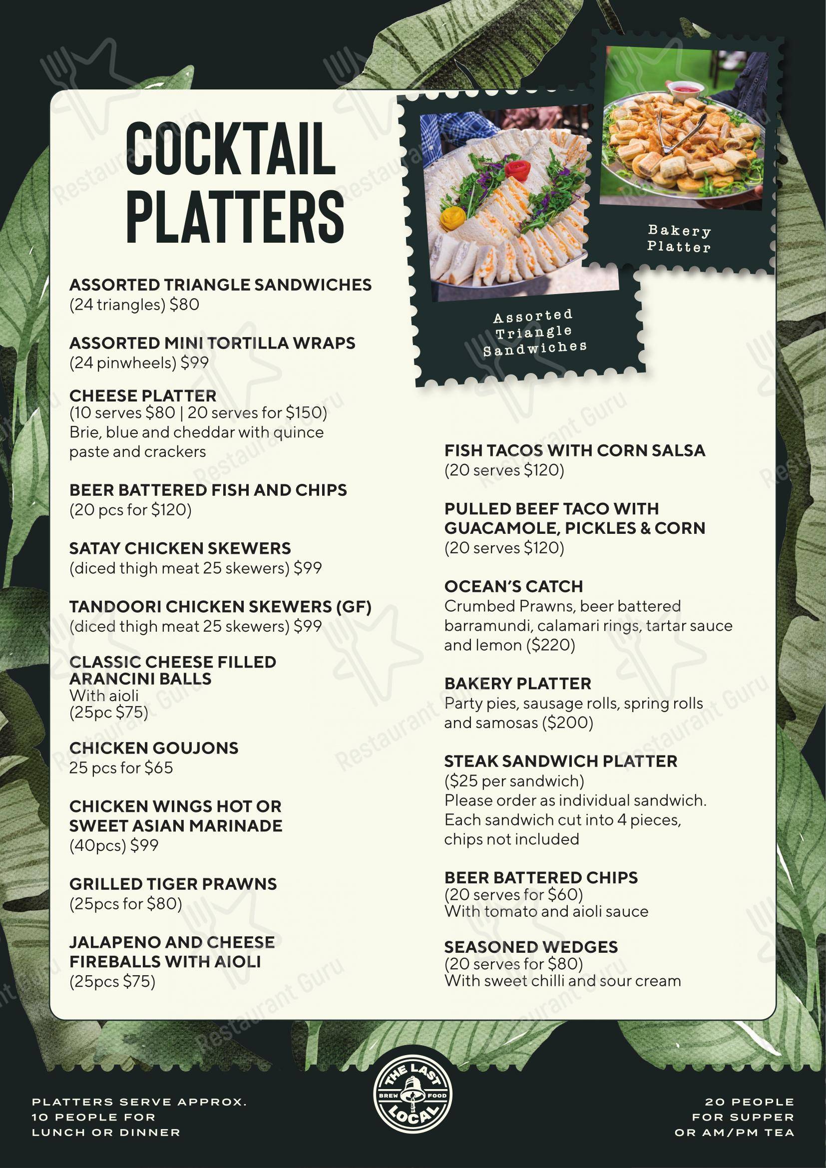 Menu at The Last Local pub & bar, Canning Vale