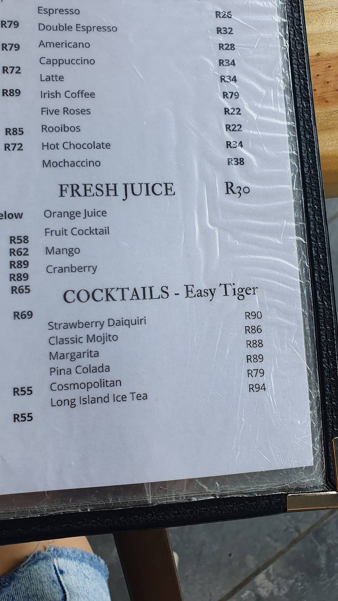 Menu at The Lazy Moose Restaurant & Lodge, Ezembeni