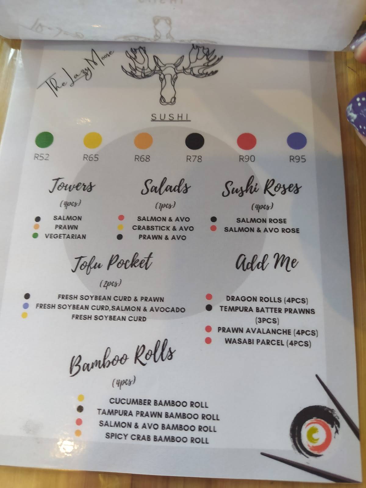 Menu at The Lazy Moose Restaurant & Lodge, Ezembeni