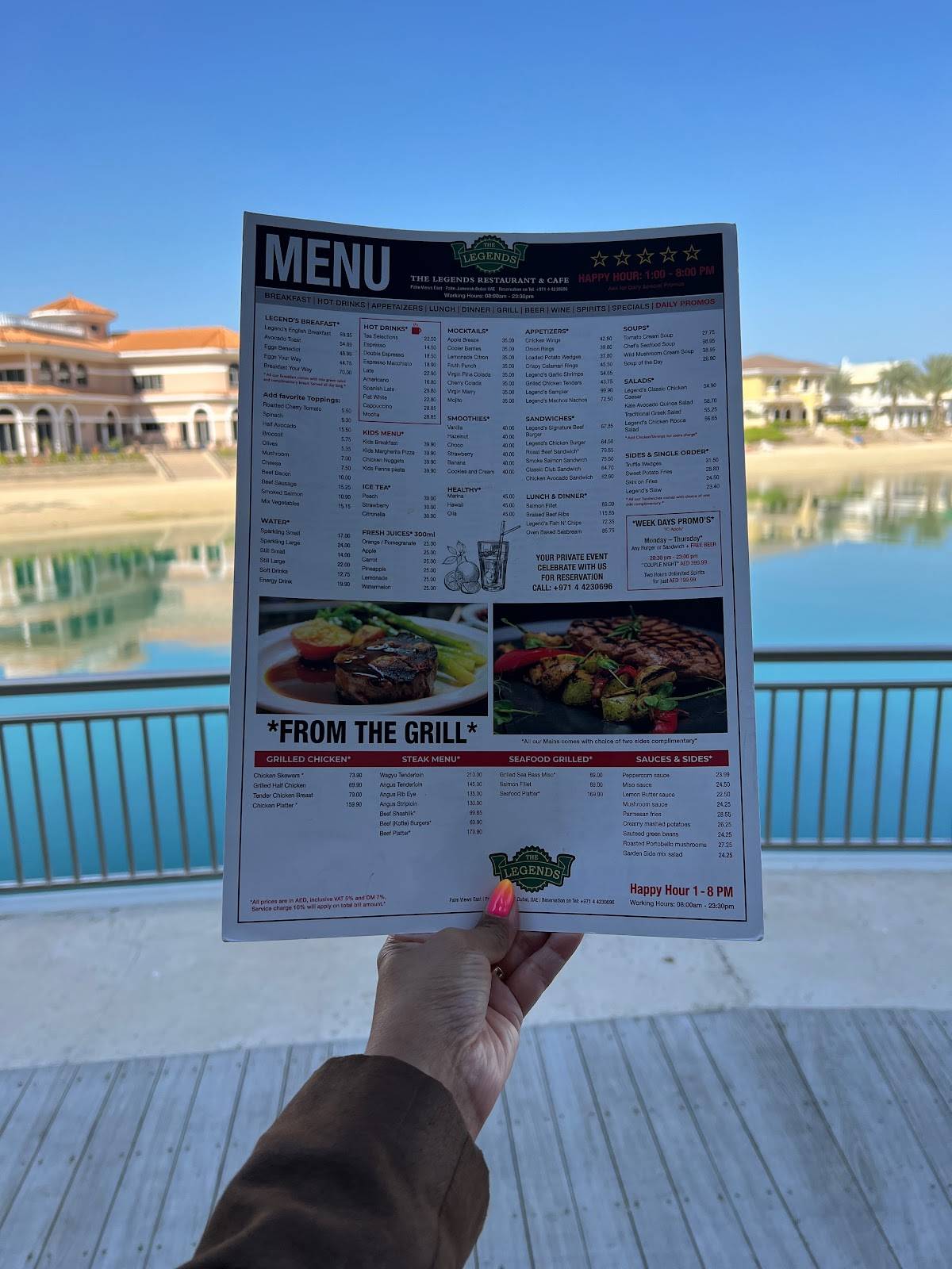 Menu at The Legends Restaurant & Cafe, UAE