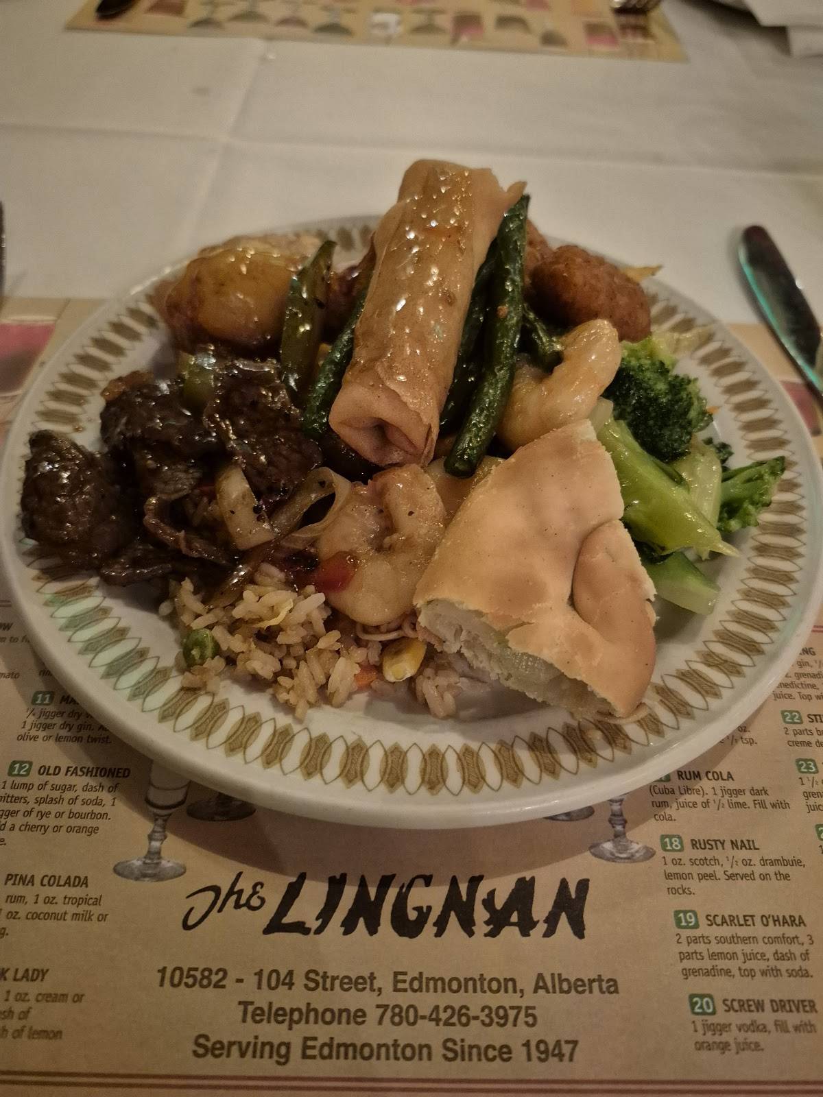Menu at The Lingnan restaurant, Edmonton