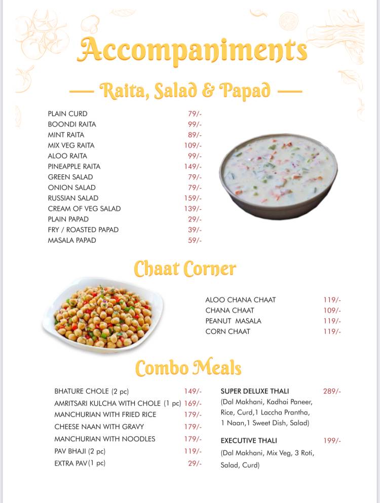 Menu at The Local House, Naraingarh