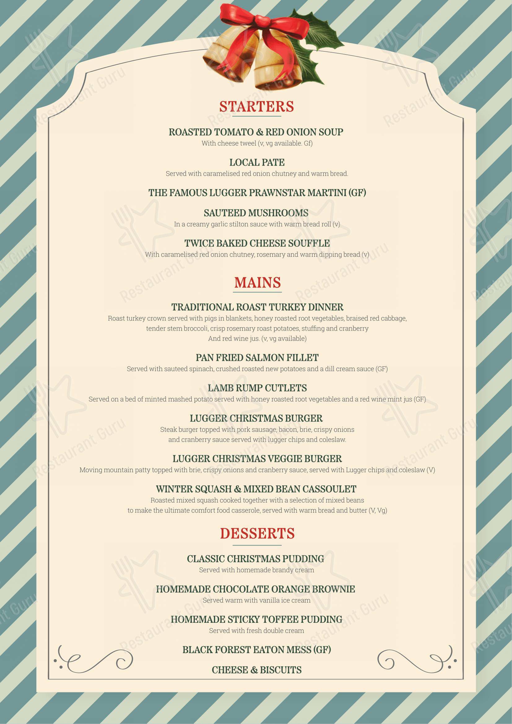 Menu at The Lugger Inn pub & bar, Weymouth