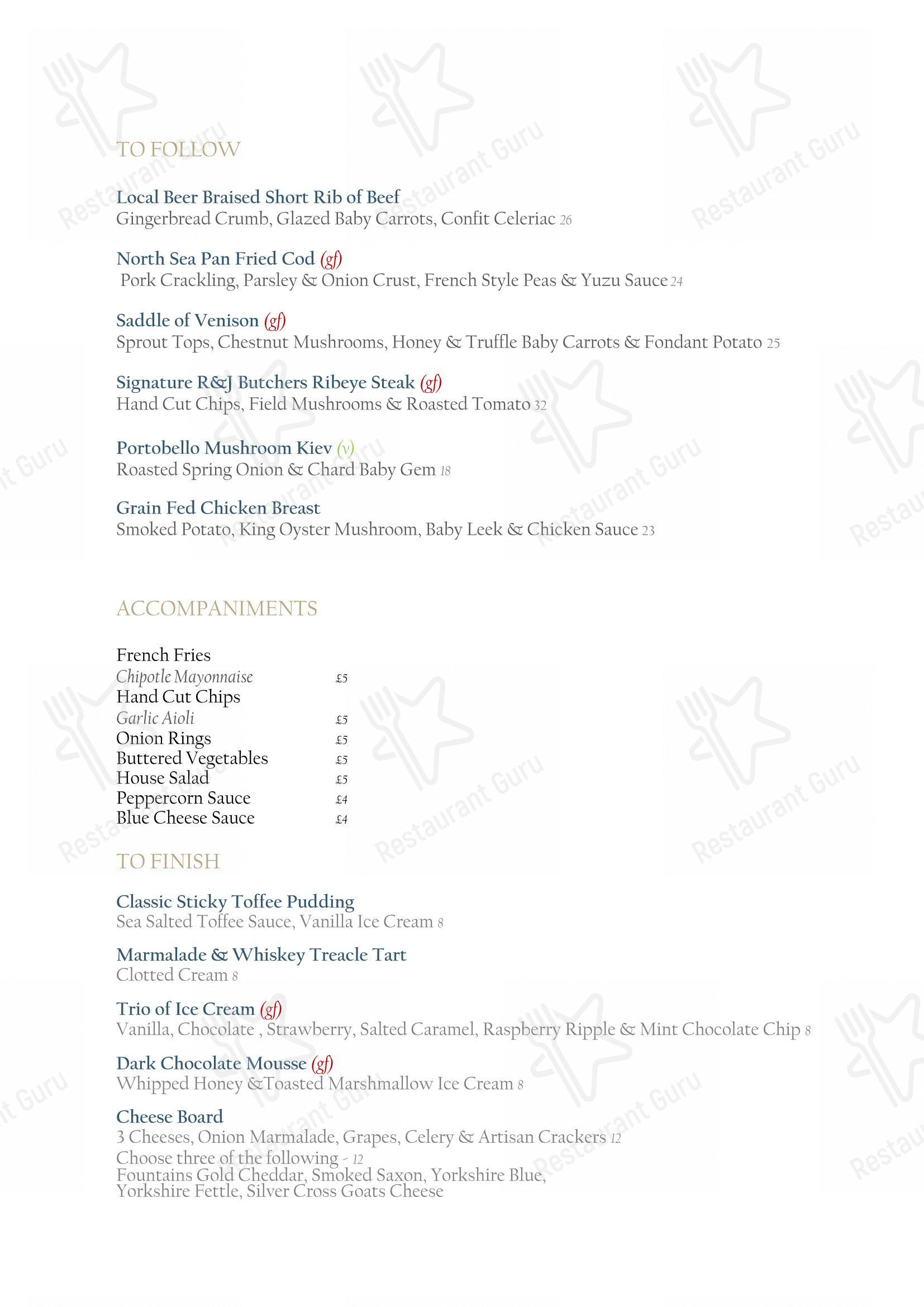 Menu at The Mallyan Spout Hotel Goathland Whitby pub & bar, Goathland
